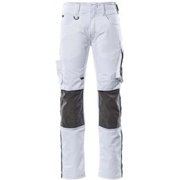 Mascot - Arbeitshose mannheim 12679-442 leichte Bundhose mit Cordura Knietaschen, Farbe: Weiß/Dunkelanthrazit - 0618, Größe: 52