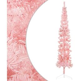 Künstlicher Halb-Weihnachtsbaum mit Ständer Schlank Rosa 240 cm vidaXL