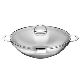 Schulte Ufer Wok SCHULTE-UFER "Wave", silber (silberfarben), Ø:32cm, Pfannen, Induktion