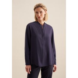 Klassische Bluse Seidensticker "Schwarze Rose" Gr. XS (34), blau (dunkelblau), Damen, 100% Viskose, unifarben, Blusen, Tunika Uni