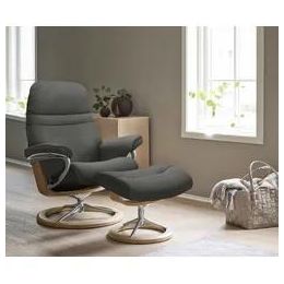 Relaxsessel stressless "Sunrise", grau (dunkelgrau q2 faron), B:79cm H:103cm T:73cm, Leder BATICK: BATICK ist ein leicht korrigiertes, durchgefärbtes und genarbtes Möbelleder, bei dem die meisten Unebenheiten und Spuren in der Regel entfernt wurden., Leder PALOMA: PALOMA ist ein durchgefärbtes Semianilin-Möbelleder mit natürlicher Narbung., ROHLEDER Stoff Q2 FARON: Ein fester zuverlässiger Bouclu0