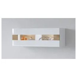 Hängevitrine Inosign "Toledo,Breite 131 cm trendige Glasvitrine mit dekorative MDF-Front", weiß (weiß, weiß hgl, sanremo), ABS-Kunststoff, FSC-zertifizierter Holzwerkstoff, Glas, MDF, Melamin, Schränke, Vitrine mit Glasfront, ohne Beleuchtung, viel Stauraum