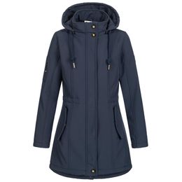 Softshellmantel DEPROC Active "SKY PEAK WOMEN" Gr. 52 (XXL), blau (navy), Damen, 96% Polyester; 4% Elasthan, Mäntel, auch in Großen Größen erhältlich