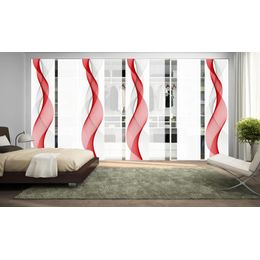 Schiebegardine Home Wohnideen "OPALIA 8ER SET" Gr. 1, rot, B:60cm H:245cm, Microfaser, Polyester, Gardinen, HxB: 245x60