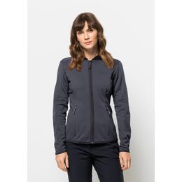 Fleecejacke Jack Wolfskin "BAISELBERG HOODED FZ W", Damen, Gr. XS (34), grau (dolphin), OBERSTOFF 95% POLYESTER, 5% ELASTHAN LINING 100% POLYESTER, Jacken