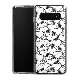 DeinDesign Galaxy S10 Handy Slim Case Silikon Handyh&uuml;lle transparent H&uuml;lle extra d&uuml;nn Peanuts Snoopy Muster Silikon Slim Case