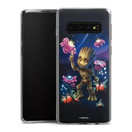 DeinDesign Galaxy S10 Handy Slim Case Silikon Handyh&uuml;lle transparent H&uuml;lle extra d&uuml;nn Baby Groot Marvel Guardians Of The Galaxy Silikon Slim Case