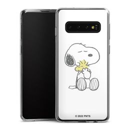 DeinDesign Galaxy S10 Handy Slim Case Silikon Handyh&uuml;lle transparent H&uuml;lle extra d&uuml;nn Snoopy Love Peanuts Silikon Slim Case