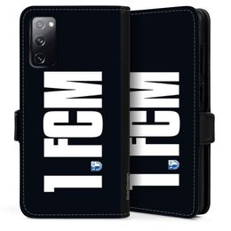 DeinDesign Galaxy S20 Handy Klapph&uuml;lle Handyh&uuml;lle aus Kunst Leder schwarz Flip Case Official Licensed Product 1. Fcm 1. Fc Magdeburg Sideflip mit Lasche