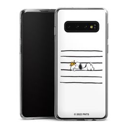 DeinDesign Galaxy S10 Handy Slim Case Silikon Handyh&uuml;lle transparent H&uuml;lle extra d&uuml;nn Snoopy Dog Peanuts Silikon Slim Case