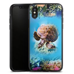 DeinDesign iPhone X Handy Silikon H&uuml;lle Case schwarz Handyh&uuml;lle Ocean Turtle Animals