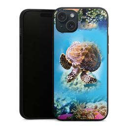 DeinDesign iPhone 15 Plus Handy Premium Silikon H&uuml;lle Handyh&uuml;lle schwarz Case Ocean Turtle Animals Silikon Premium Case