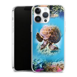 DeinDesign iPhone 14 Pro Max Handy Silikon H&uuml;lle Case transparent Handyh&uuml;lle Ocean Turtle Animals Silikon Case