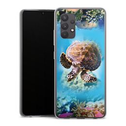 DeinDesign Galaxy A32 4G Handy Silikon H&uuml;lle Case transparent Handyh&uuml;lle Ocean Turtle Animals Silikon Case