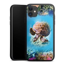 DeinDesign iPhone 11 Handy Premium Silikon H&uuml;lle Handyh&uuml;lle schwarz Case Ocean Turtle Animals Silikon Premium Case