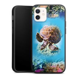 DeinDesign iPhone 12 mini Handy Premium Silikon H&uuml;lle Handyh&uuml;lle schwarz Case Ocean Turtle Animals Silikon Premium Case