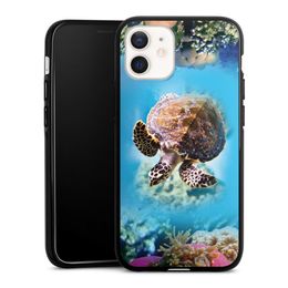 DeinDesign iPhone 12 mini Handy Silikon H&uuml;lle Case schwarz Handyh&uuml;lle Ocean Turtle Animals