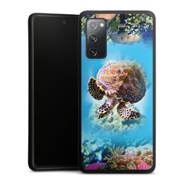 DeinDesign Galaxy S20 FE Handy Premium Silikon H&uuml;lle Handyh&uuml;lle schwarz Case Animals Ocean Turtle Silikon Premium Case