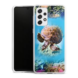 DeinDesign Galaxy A33 5G Handy Silikon H&uuml;lle Case wei&szlig; Handyh&uuml;lle Animals Ocean Turtle Silikon Case