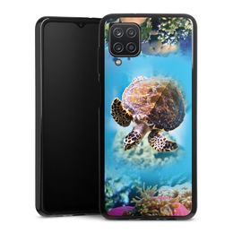 DeinDesign Galaxy A12 Handy Silikon H&uuml;lle Case schwarz Handyh&uuml;lle Animals Ocean Turtle