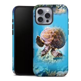 DeinDesign iPhone 16 Pro Max Handy Panzer Handyh&uuml;lle robuste Outdoor H&uuml;lle Schutzh&uuml;lle gl&auml;nzend Ocean Turtle Animals Tough Case