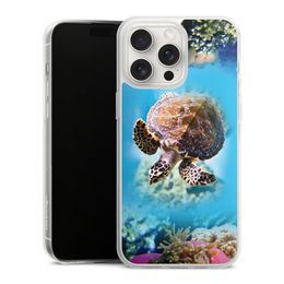 DeinDesign iPhone 15 Pro Max Handy Silikon H&uuml;lle Case transparent Handyh&uuml;lle Ocean Turtle Animals Silikon Case