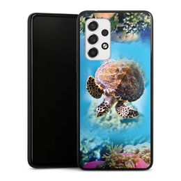 DeinDesign Galaxy A53 5G Handy Silikon H&uuml;lle Case schwarz Handyh&uuml;lle Animals Ocean Turtle
