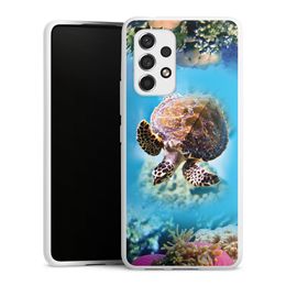 DeinDesign Galaxy A53 5G Handy Silikon H&uuml;lle Case wei&szlig; Handyh&uuml;lle Animals Ocean Turtle Silikon Case
