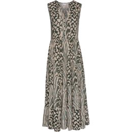 Lascana Damen Maxikleid, gr&uuml;n-taupe-bedruckt, Gr&ouml;&szlig;e 50