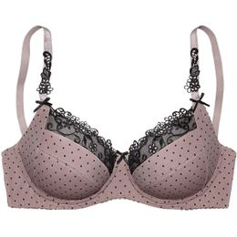 Nuance by Lascana Damen B&uuml;gel-BH, taupe-schwarz, Gr&ouml;&szlig;e 75E