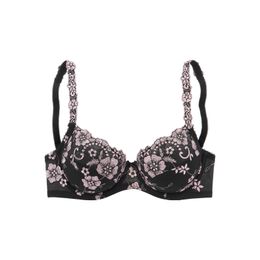 Lascana Damen B&uuml;gel-BH, schwarz-rose, Gr&ouml;&szlig;e 105E