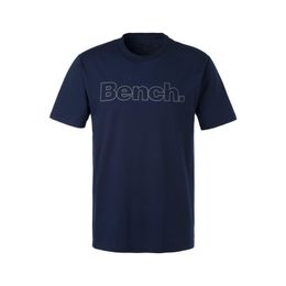 Bench. Loungewear Herren T-Shirt, grau-meliert, navy, Gr&ouml;&szlig;e L
