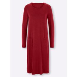 Heine Witt Damen Strickkleid im Viskose-Baumwoll-Mix, dunkelrot, Gr&ouml;&szlig;e 50