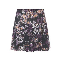 Vivance Damen Hosenrock, schwarz-lila bedruckt, Gr&ouml;&szlig;e 34