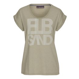 ELBSAND Damen T-Shirt, khaki meliert, Gr&ouml;&szlig;e XL (42)