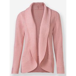 WITT Damen Strickjacke mit Schalkragen, rosenquarz-meliert, Gr&ouml;&szlig;e 54