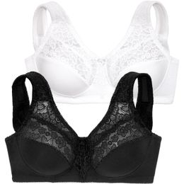 petite fleur by Lascana Damen Entlastungs-BH, schwarz+wei&szlig;, Gr&ouml;&szlig;e 90D
