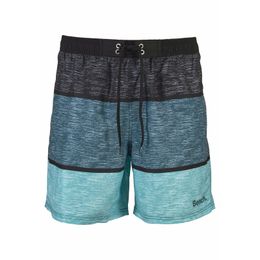 Bench. Herren Badeshorts, schwarz-blau-hellblau, Gr&ouml;&szlig;e XXL (58/60)