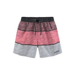Bench. Herren Badeshorts, schwarz-bordeaux-grau, Gr&ouml;&szlig;e L (52)