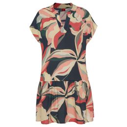 s.Oliver Damen Blusenkleid, marine-koralle bedruckt, Gr&ouml;&szlig;e 40