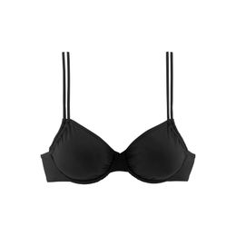 Lascana Damen B&uuml;gel-Bikini-Top, schwarz, Gr&ouml;&szlig;e 44C