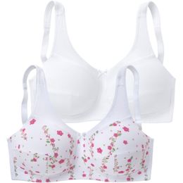 petite fleur by Lascana Damen Entlastungs-BH, bedruckt+wei&szlig;, Gr&ouml;&szlig;e 85C
