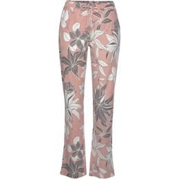 Lascana Damen Pyjamahose, allover-gebl&uuml;mt-altrosa, Gr&ouml;&szlig;e 32/34