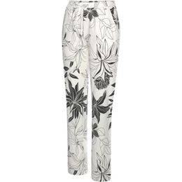 Lascana Damen Pyjamahose, ecru-allover-gebl&uuml;mt, Gr&ouml;&szlig;e 32/34