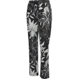 Lascana Damen Pyjamahose, schwarz-allover-gebl&uuml;mt, Gr&ouml;&szlig;e 44/46