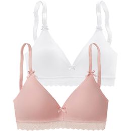 petite fleur by Lascana Damen Bralette-BH, rose+wei&szlig;, Gr&ouml;&szlig;e 95D