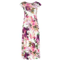 Beachtime by Lascana Damen Jerseykleid, wei&szlig; bedruckt, Gr&ouml;&szlig;e 44