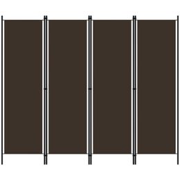 vidaXL - 4-tlg. Raumteiler Braun 200x180 cm