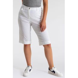 Bermudas KjBRAND "BETTY" Gr. 42, N-Gr, weiß, Damen, Web, Obermaterial: 47% Baumwolle, 45% Polyester, 6% Viskose, 2% Elasthan, Hosen, Wash & Go