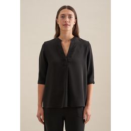 Klassische Bluse Seidensticker "Schwarze Rose" Gr. XXL (44), schwarz, Damen, 100% Polyester, unifarben, Blusen, Tunika Uni